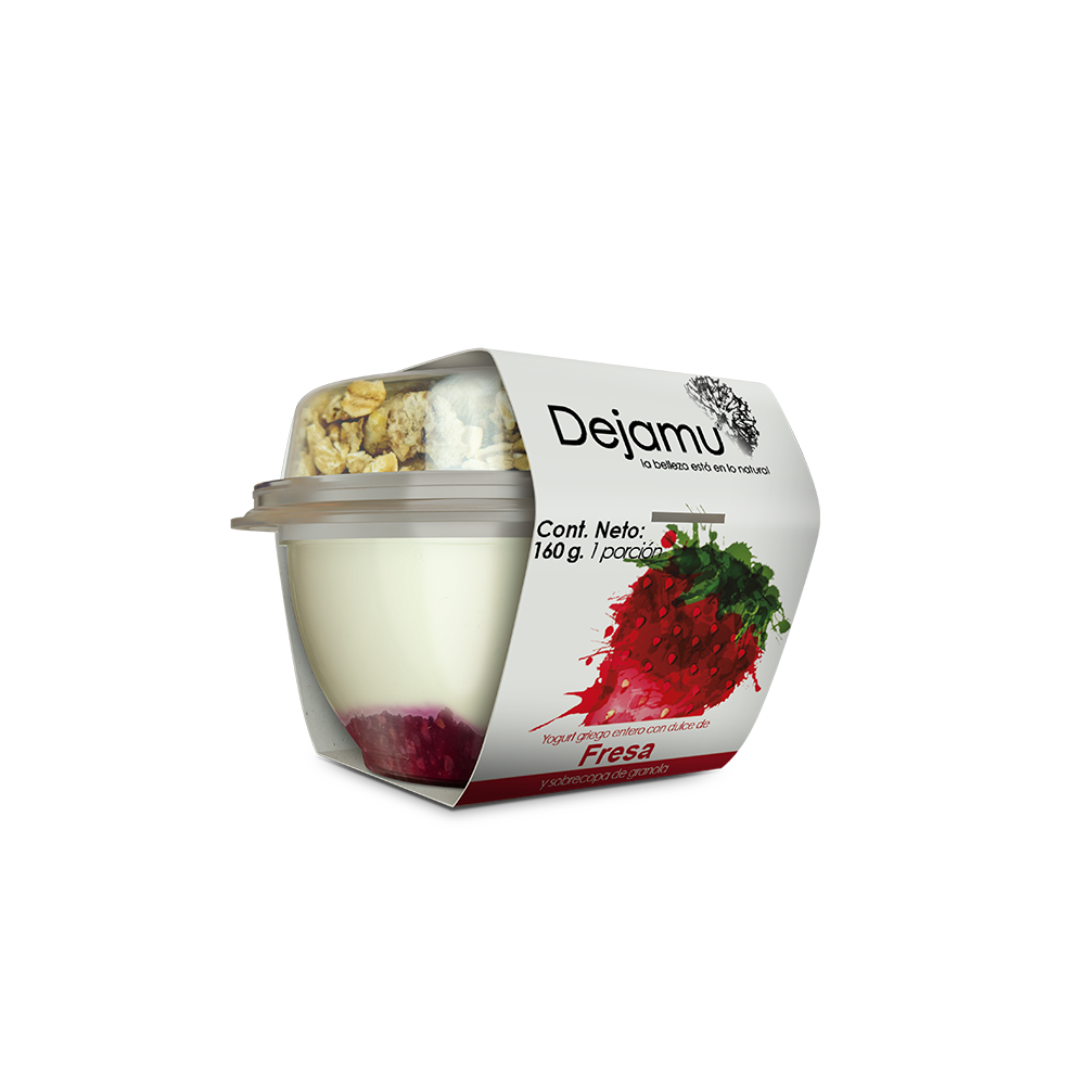 Parfait de yogurt griego con dulce de frutas | Dejamu