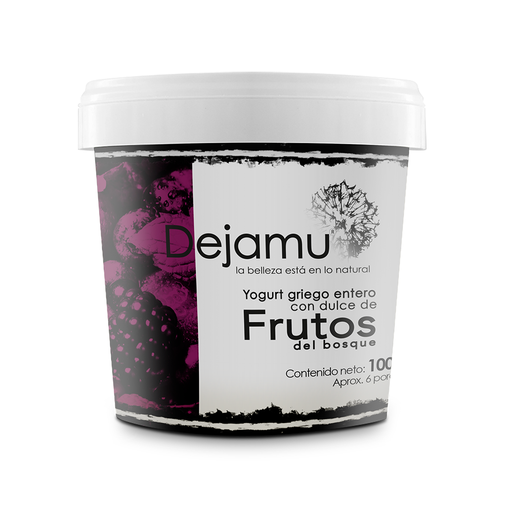 Yogurt griego entero con dulce de frutas | Dejamu
